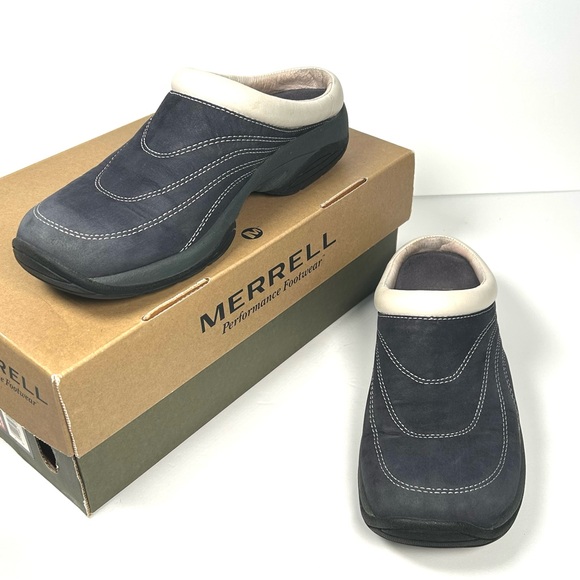 Merrell | Shoes | Merrell Primo Quilted Slide Navy White Mules Slides ...
